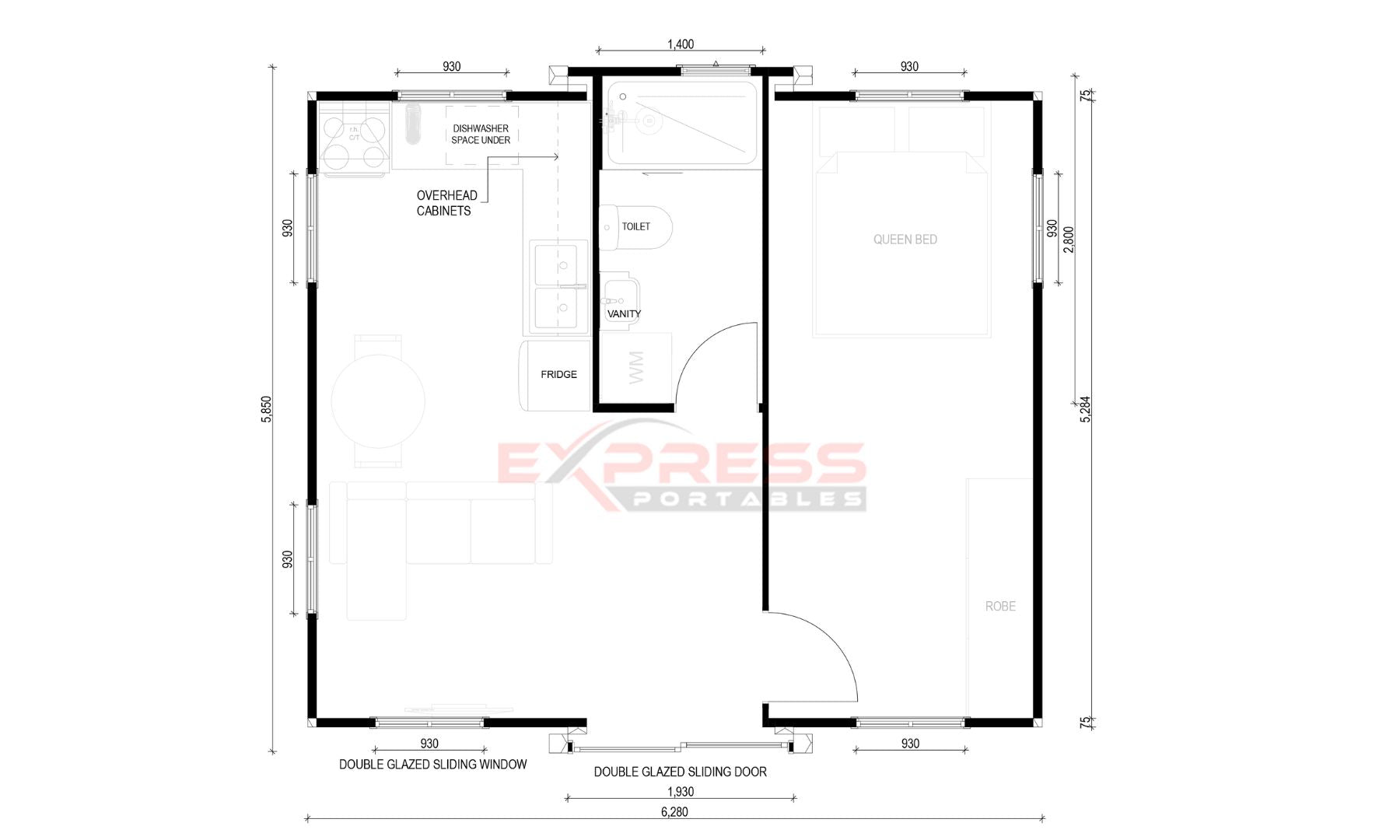 20ft Expandable Container Home - 1 Bed - Type A – Express Portables