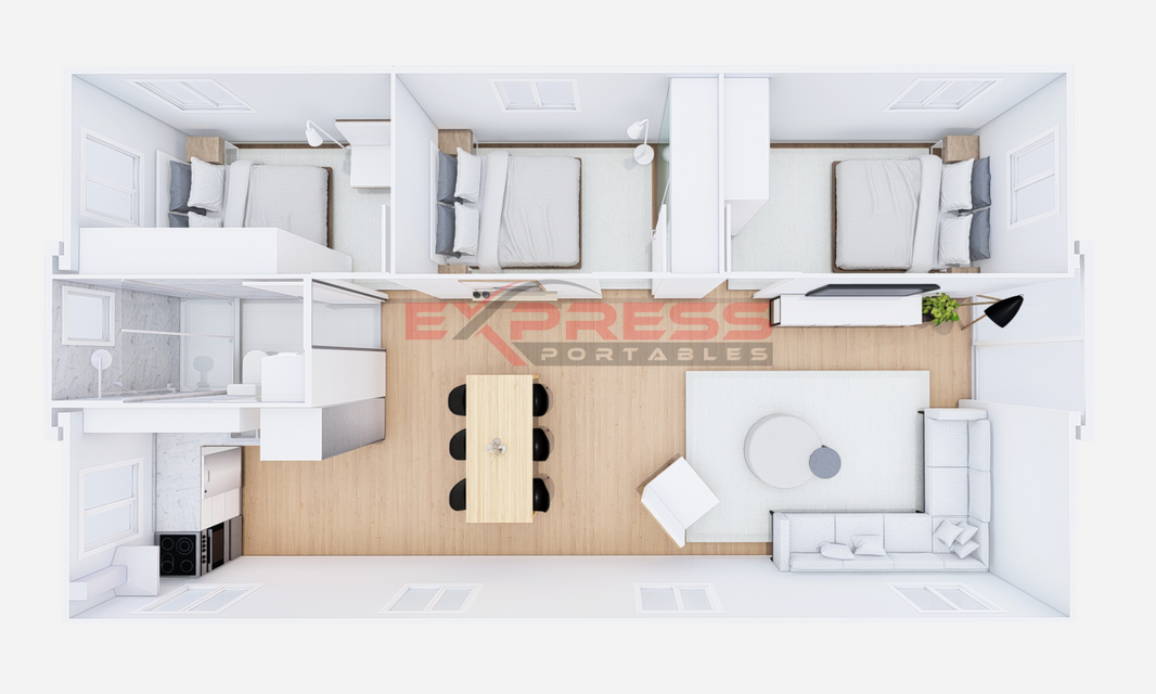 40ft Expandable Container Homes | Express Portables